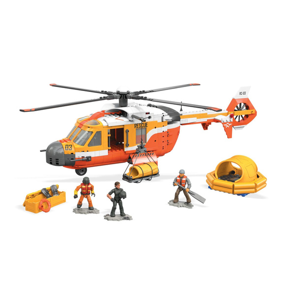 Mattel Mega Construx Pobuilder 750 Piece Helicopter Rescue Toy ...