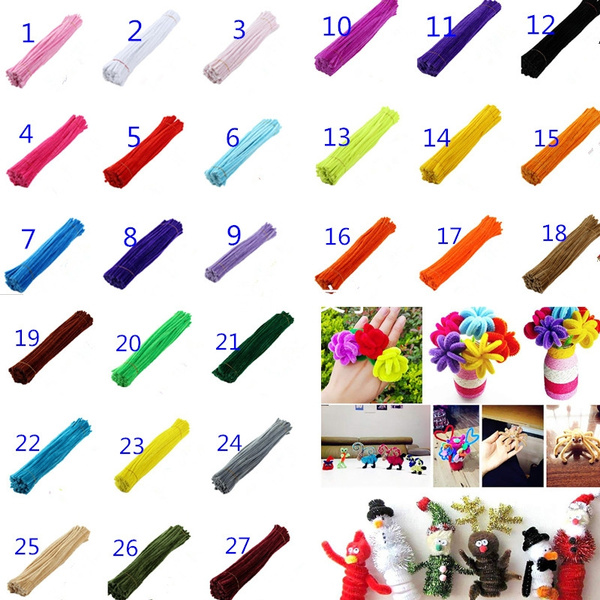 100pcs 12 inches Chenille Stems Pipe Cleaners Children Kids Plush ...