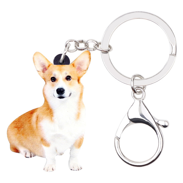 Acrylic Welsh Corgi Pembroke Dog Key Chains Ring Keychains Jewelry For ...