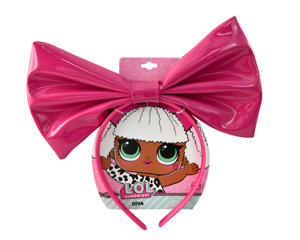 LOL Surprise Diva 9" Vinyl Pink Bow Ribbon Flexible 1/2" Headband ...