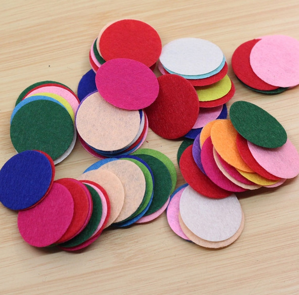 100pcs 10mm-50mm Artificial Non Woven Felt Fabric Round Felt Eco ...
