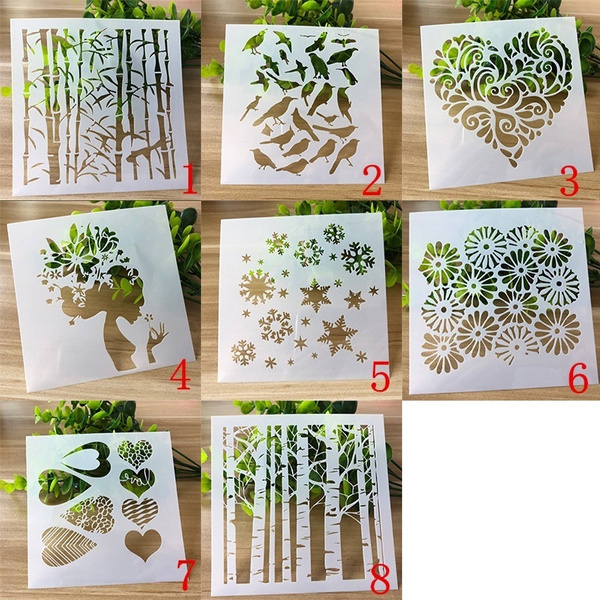 8 Types Layering Stencils for DIY Scrapbooking Photo Album Decorative ...