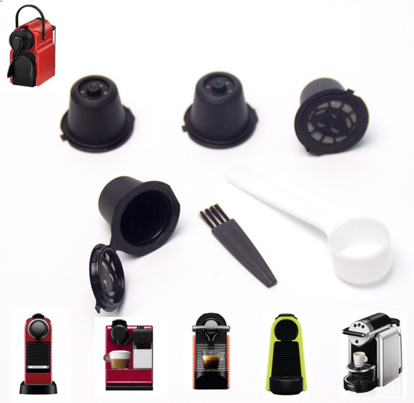 4x Refillable Reusable Coffee Capsules Pods For Nespresso Machines ...