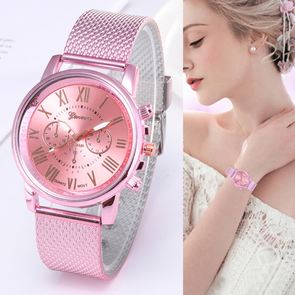 1 PC Fashion Crystal Women Luxury Watches Pink Female Starry Sky Dial ...