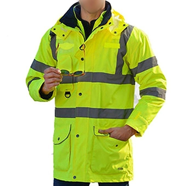 Yellow Reflective Plus Size Jacket Waterproof Class 3 Safety Parka ...
