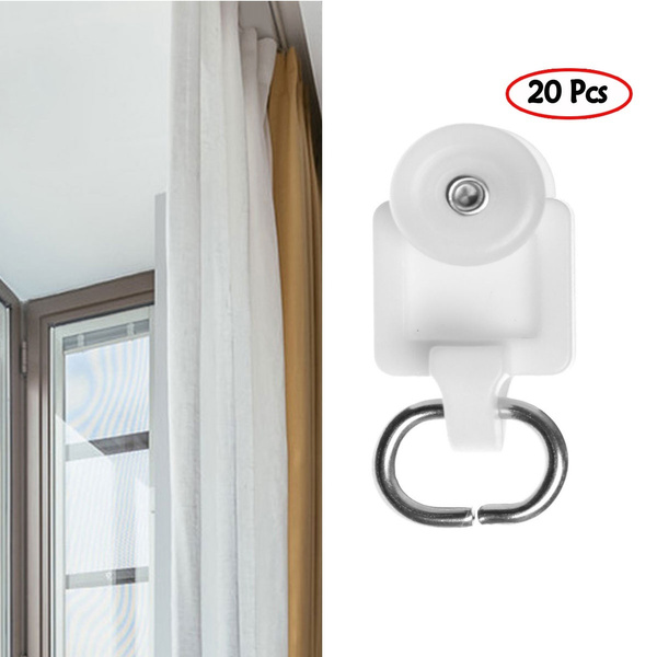 20 Pcs Curtain Tracks White Curtain Track Double Rollers Slider For ...