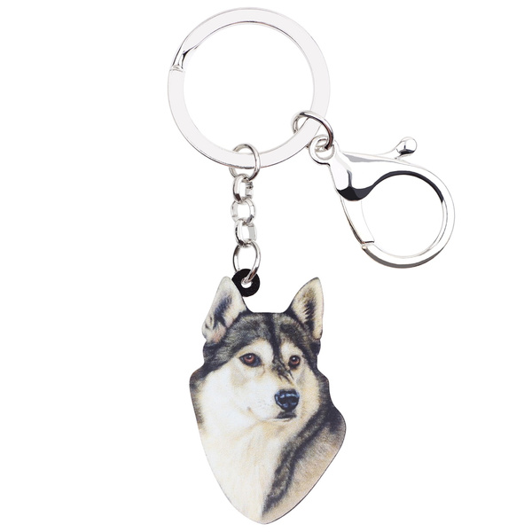 Acrylic Siberian Husky Dog Key Chains Ring Keychains Cute Animal ...
