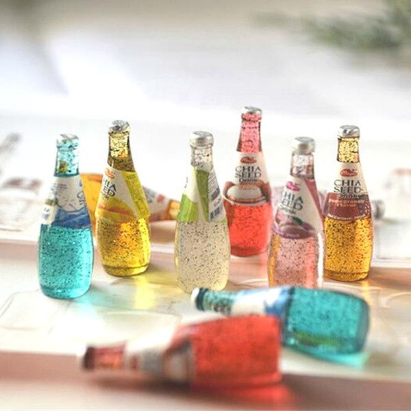 5/10/15 Pcs Miniature Drink Bottle 1:12 Mini Fruit Drink Model for Kids ...