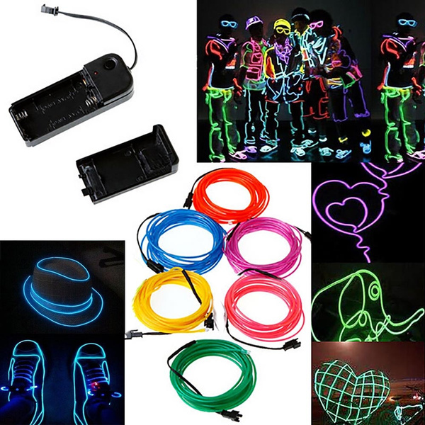 Glow Luminescent Line EL Wire Cable Light Strip Rope Bar Decoration ...
