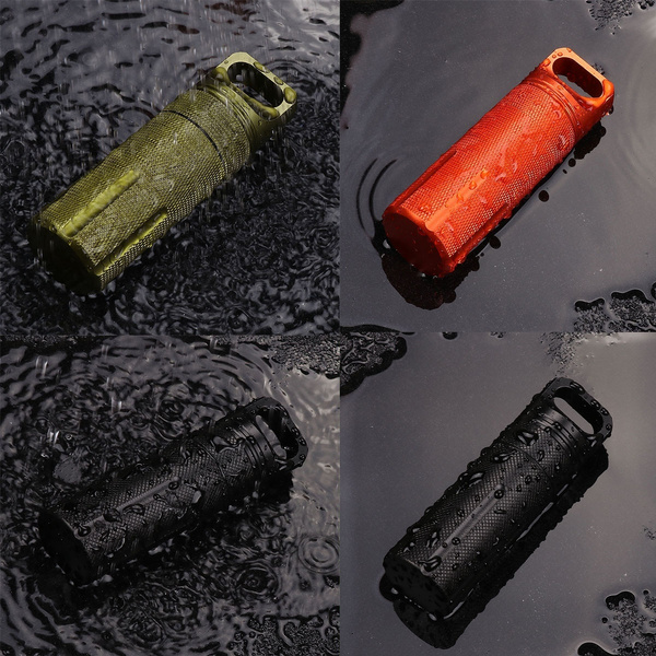 Outdoor Aluminum Case Waterproof Key Ring Capsule Seal Medicine Bottle ...