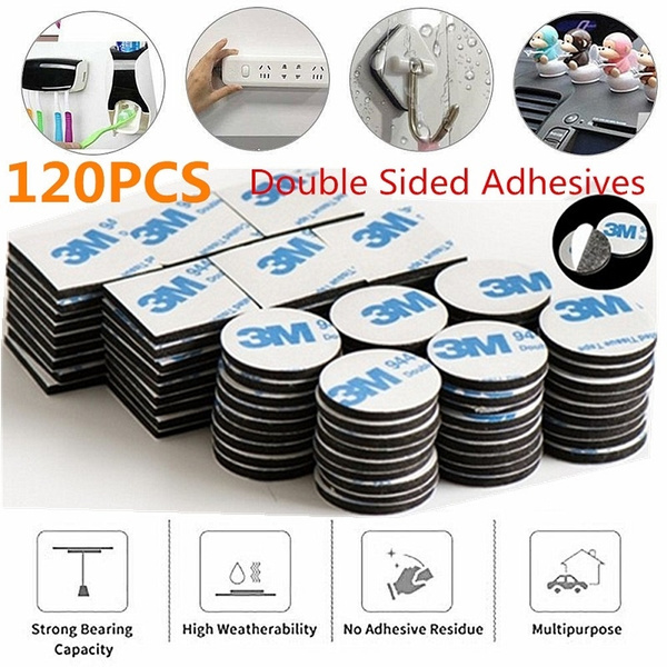 120pcs 3M Double Sided Black Foam Tape Strong Adhesive Multifunction ...