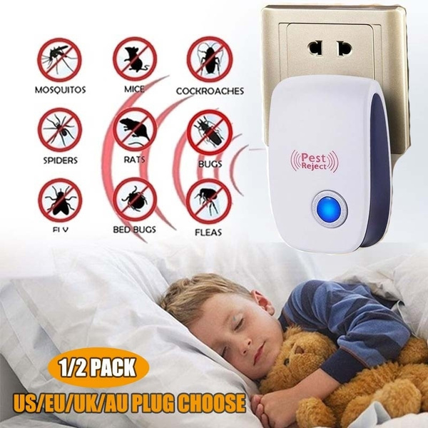1/2 Pack Ultrasonic Pest Repeller for Mouse Bug Electronic Mosquito ...