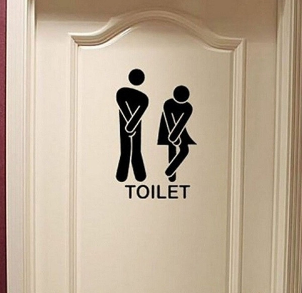 Toilet Door Stick Man/Women Wall Stickers Vinyl Decals Decoration Sign ...