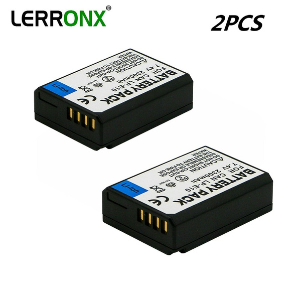 2PCS LP E10 lpe10 rechargeable camera battery 7.4V 2.3Ah Lithium LP-E10 ...