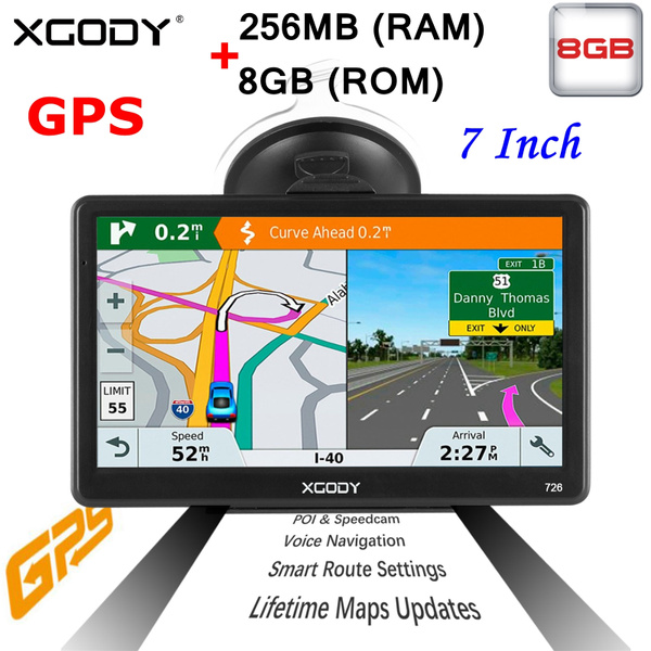 XGODY-712F 7.0''Inch GPS Navigator Tracker Lifetime Map Update,Dynamic ...