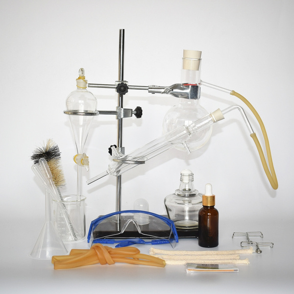 New Lab Glassware Essential Oil Distillation Apparatus Water Distiller ...