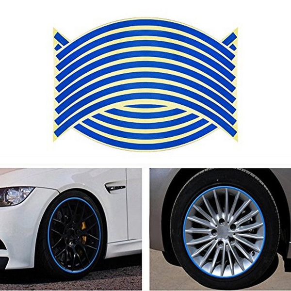 1 Set x Reflective 17 18 inch Car Motorcycle Wheel Hub Rim Stickers | Wish