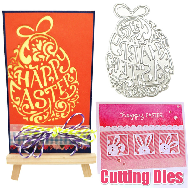 Happy Easter Egg Metal Cutting Dies Scrapbook Paper Craft Knife Mould ...