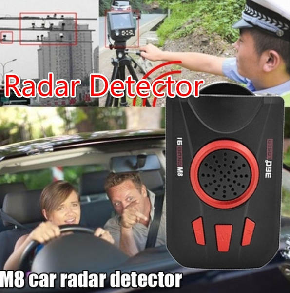 M8 Car Radar Detector Full Band Scanning Car Radar Voice Alert Warning ...