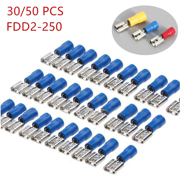 50PCS FDD2-250 Female Insulated Electrical Crimp Terminal for 1.5-2 ...