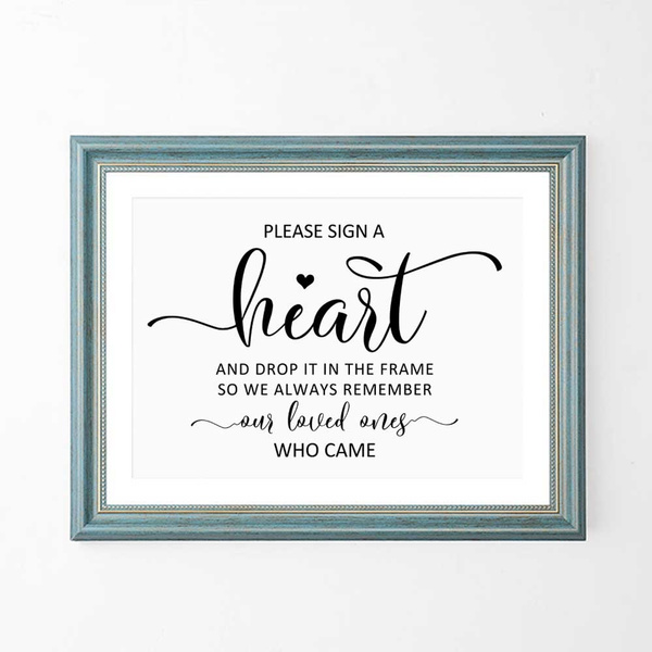 Please Sign A Heart Sign Wedding Guest Book Sign Rustic Wedding Sign ...