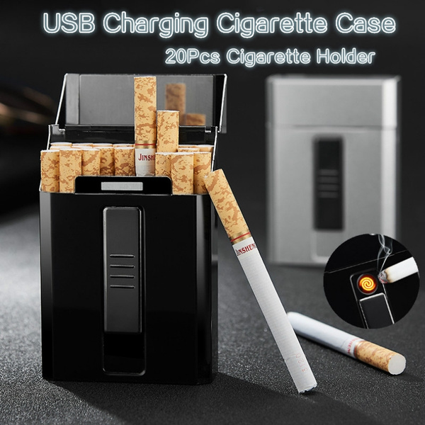2019 New Metal Cigarette Case Box Lighter USB Electronic Charging ...