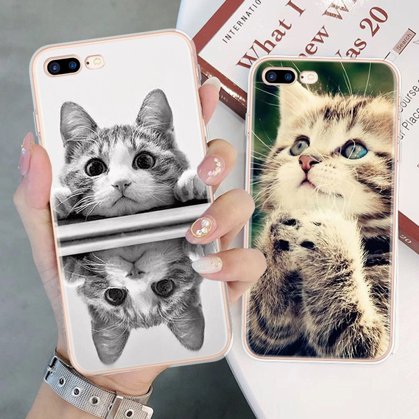 Lovely Cute Cat Girls Phone Case For Samsung Galaxy S10 Plus S8 S9 S7 ...