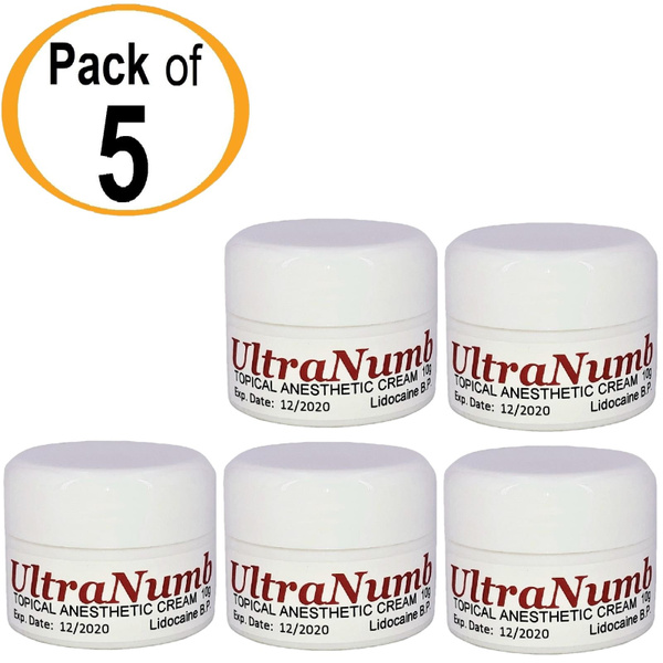 5 Pack of 10g ULTRA NUMB® Topical Numbing Cream Anesthetic Painless ...
