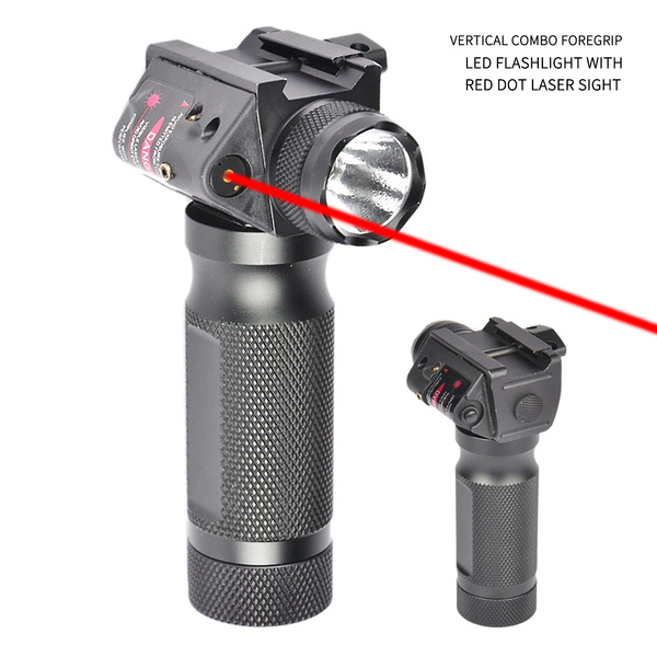 Vertical Combo Foregrip LED Flashlight with Red Dot Laser Sight Hunting ...