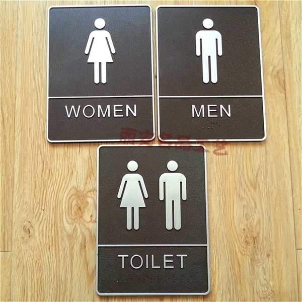 Exquisite Acrylic Men and Women Toilet Signs Bathroom Number Toilet WC ...