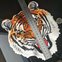 Large Tiger Head Embroidery Sew Iron on Patch Badge Clothes Fabric ...
