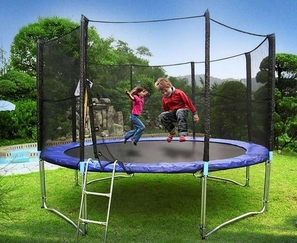 12 Feet UV Proof Coating Super Jumper Trampoline Outdoor With Enclosure ...