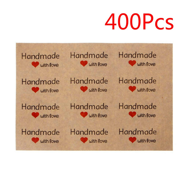 Kraft Paper Labels 1.5 Inch Square Natural Kraft Handmade with Love ...