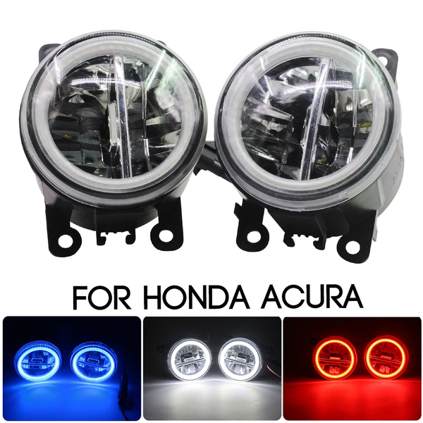 2 X Car LED Angel Eye Fog Light DRL Daytime Running Light 12V For Honda ...