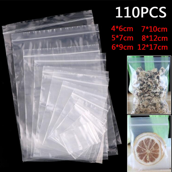 110Pcs Mini Zip Lock Baggies Plastic Packaging Bags Small Plastic ...