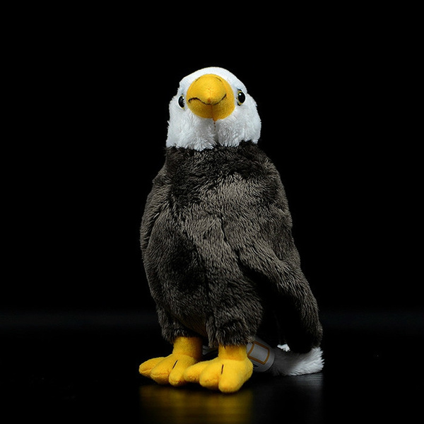 Simulation Animal Bald Eagle Plush Doll Standing Whitehead Eagle Bird ...