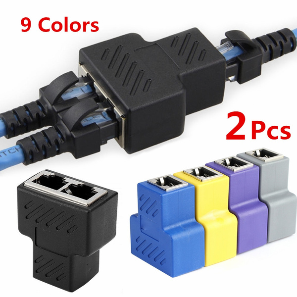 High Quality 1 To 2 LAN RJ45 Connector Network Cable Splitter Extender ...