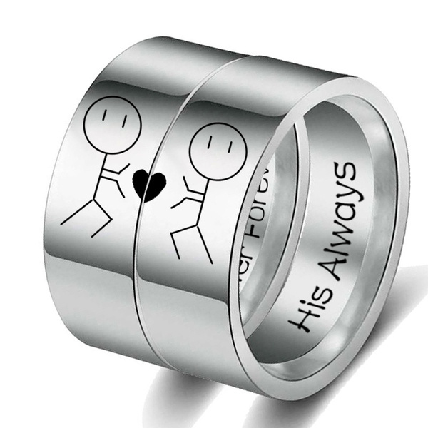 Her Forever His Always Ring Stainless Steel Couple Ring | Wish