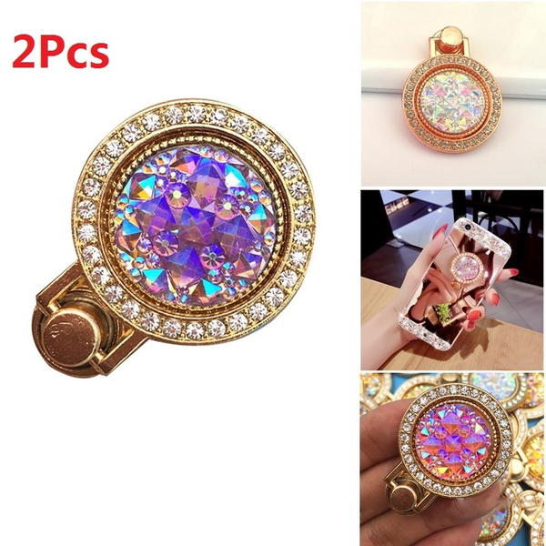 2Pcs Women Universal 360 Degree Mobile Phone Stand Holder Finger Ring ...