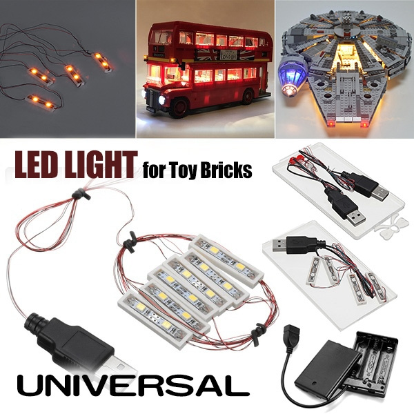 Universal DIY LED Light Lighting Kit For MOC Toy Bricks 6/4 Bar-type ...