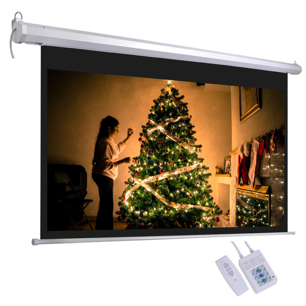 AndYes 100" 16:9 Electric Motorized Projector Screen Auto with Remote ...