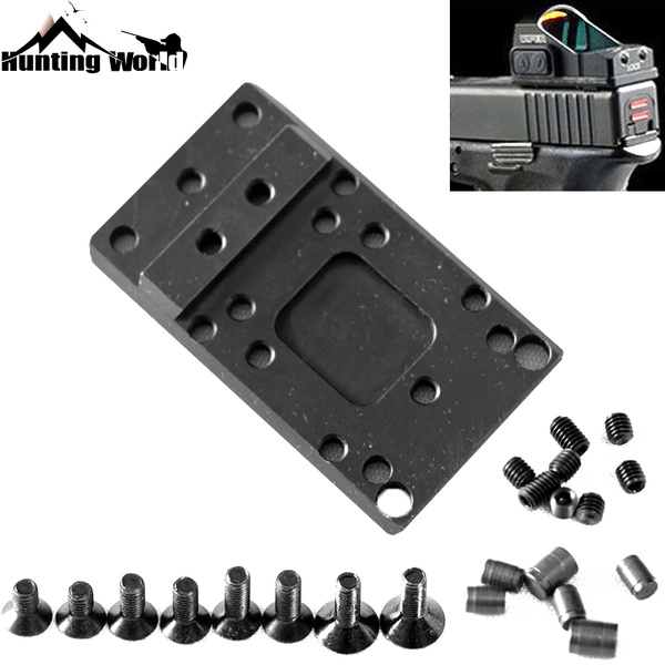 New Tactical Universal Rear Sight Plate Base Mount Handgun Pistol Red ...