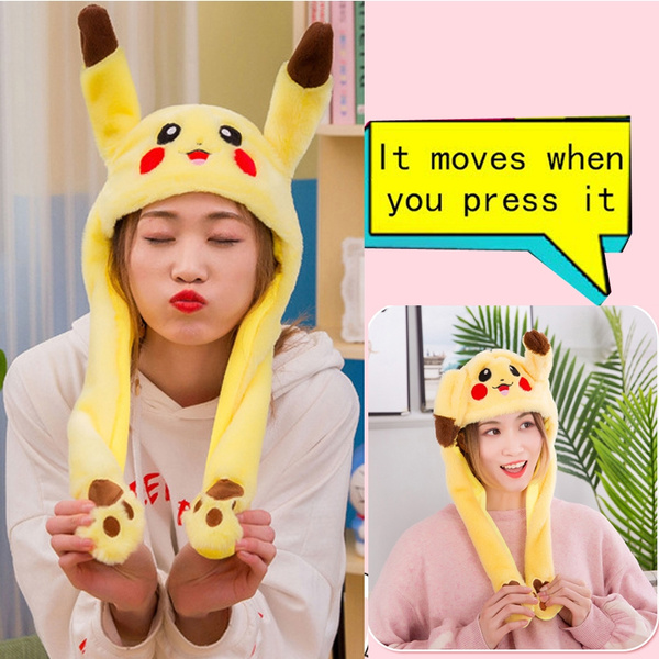 Plush Moving Rabbit Ear Hat Dancing Bunny Ears Pinching Ear to Move ...