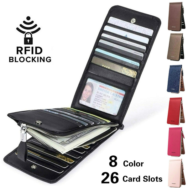 RFID Blocking Bifold Multi Card Case Wallet with Zipper Pocket Men ...