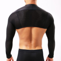 High Quality Men Long Sleeves Arm Shapers Tops Back Shoulder Protection ...
