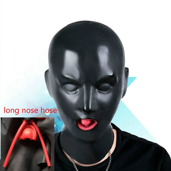 Men Face Mask Latex Eyes Mouth Opening Toy Restrained Romantic ...