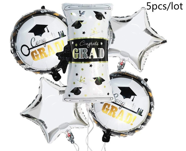 5pcs/lot congrats grad foil balloons Graduation Ceremony party foil ...