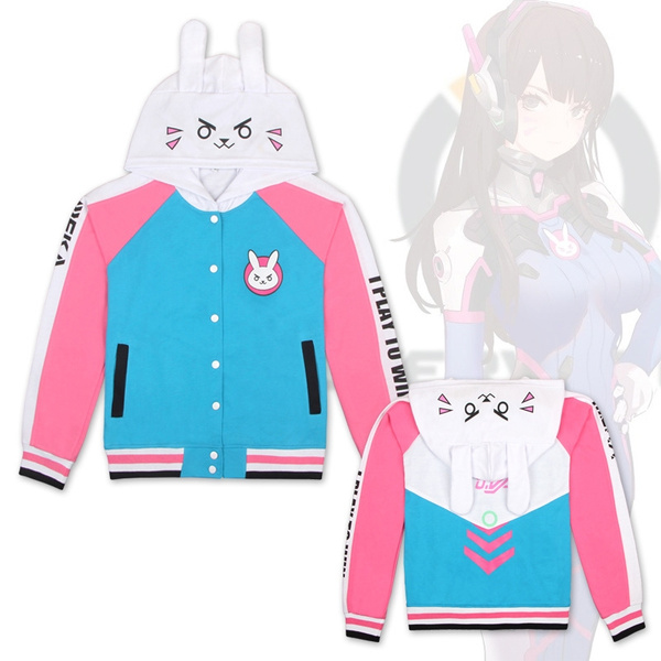 D.va Sweatshirt Hoodie Rabbit Jackets Baseball Coats Dva Autumn Winter ...