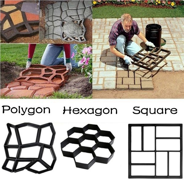 New Garden Walk Pavement Mold DIY Manually Paving Cement Brick Concrete ...