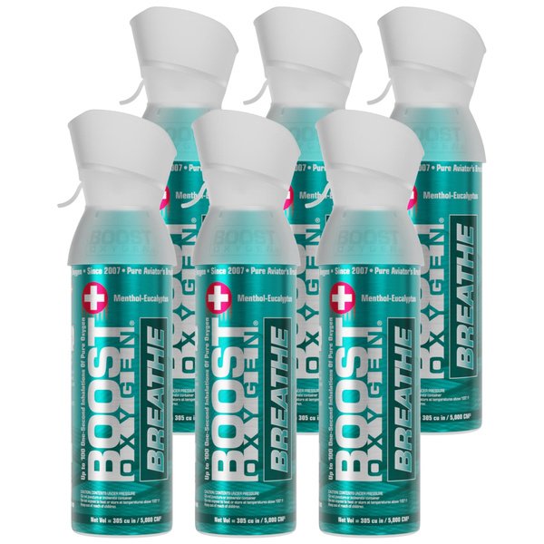 Boost Oxygen Natural Portable 5-Liter Pure Oxygen Canister Menthol (6 ...